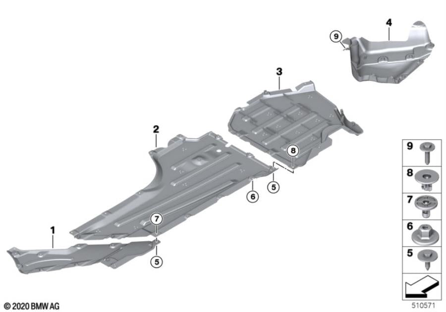 Genuine OEM BMW M2 G87 Front Left Undertray / Engine Under Cover / Spl ...